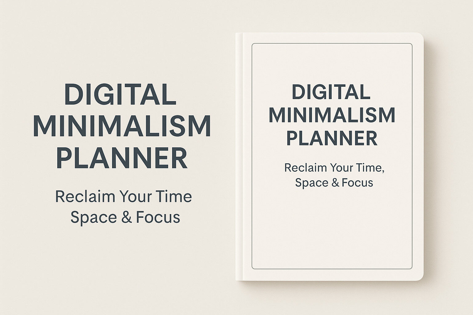 Digital Minimalism Planner Reclaim Your Time, Space & Focus